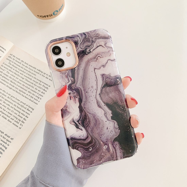 เคสป้องกัน TPU เคลือบสองด้านลายหินอ่อนสำหรับ iPhone 12 / 12Pro (Lime ...