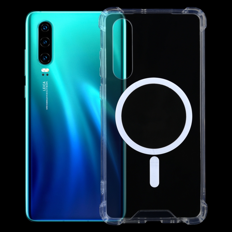 For Huawei P30 Magsafe Case Clear Four-corner Airbag Shockproof PC ...