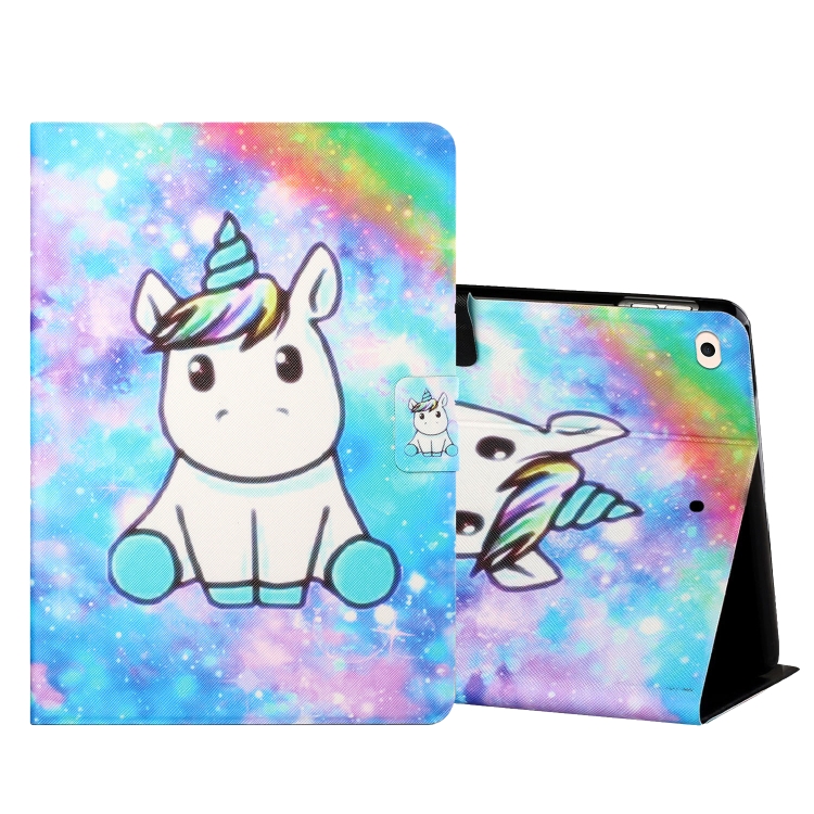 컬러 드로잉 수평 플립 가죽 케이스 홀더 및 카드 슬롯 및 잠자기 깨우기 기능 Ipad Mini 54321 Unicorn