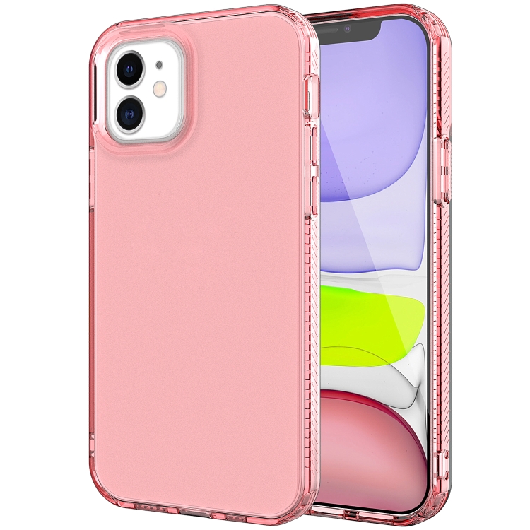 For iPhone 12 Pro Max Shockproof Transparent Protective Case(Pink)