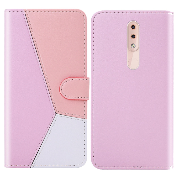 For Nokia 4.2 Tricolor Stitching Horizontal Flip TPU + PU Leather Case ...