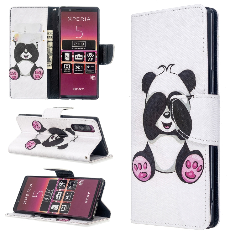 สำหรับ Sony Xperia 5 / XZ5 รูปแบบการวาดสีซองหนังพลิกแนวนอนพร้อมตัวยึด ...
