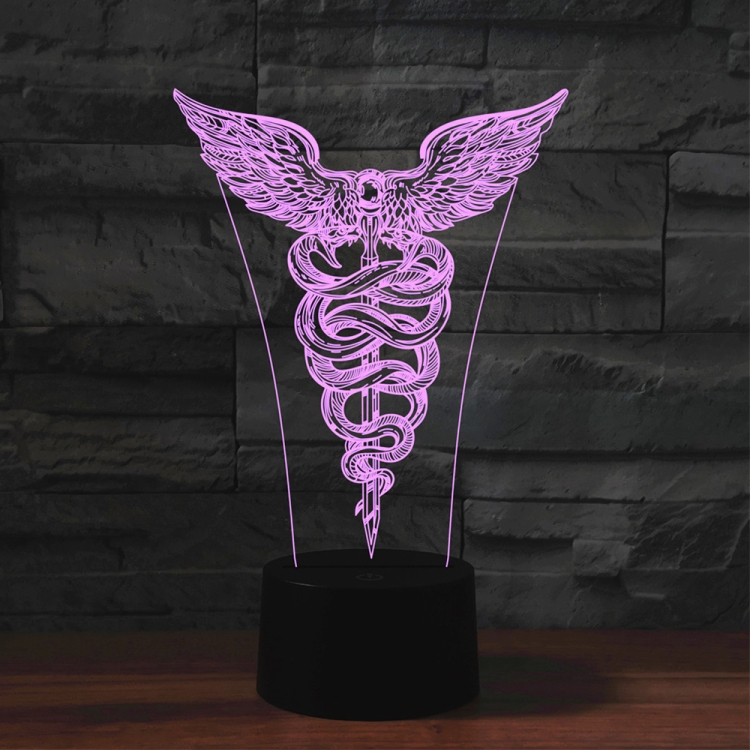 Black Base Creative 3D LED Decorative Night Light, Rechargeable with ...