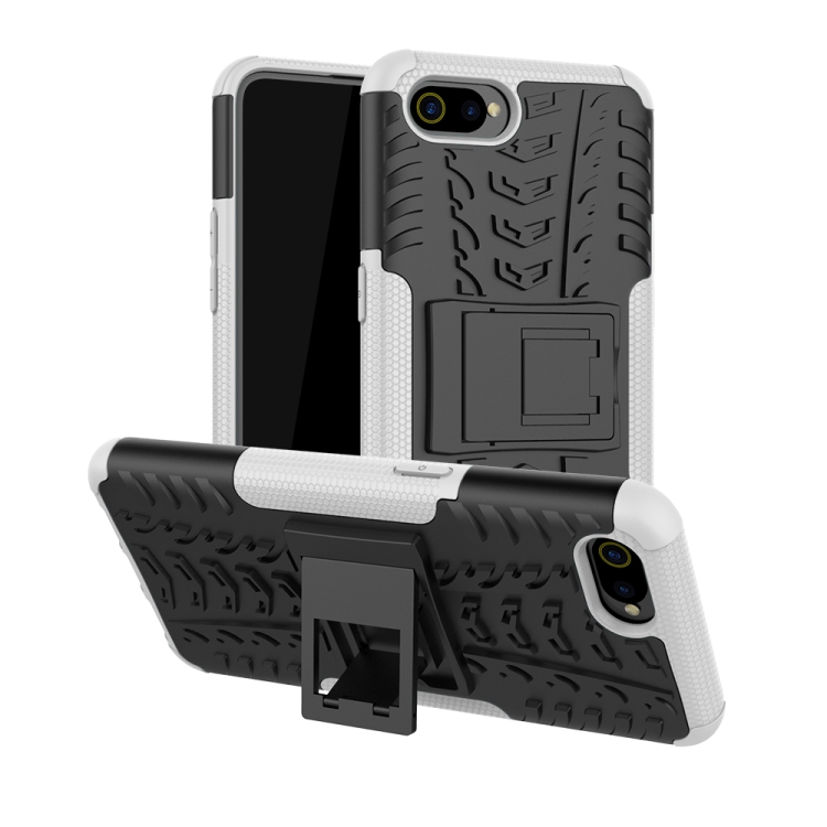 สำหรับ OPPO Realme C2 เนื้อยางกันกระแทกเคสป้องกัน TPU + PC พร้อมตัวยึด ...