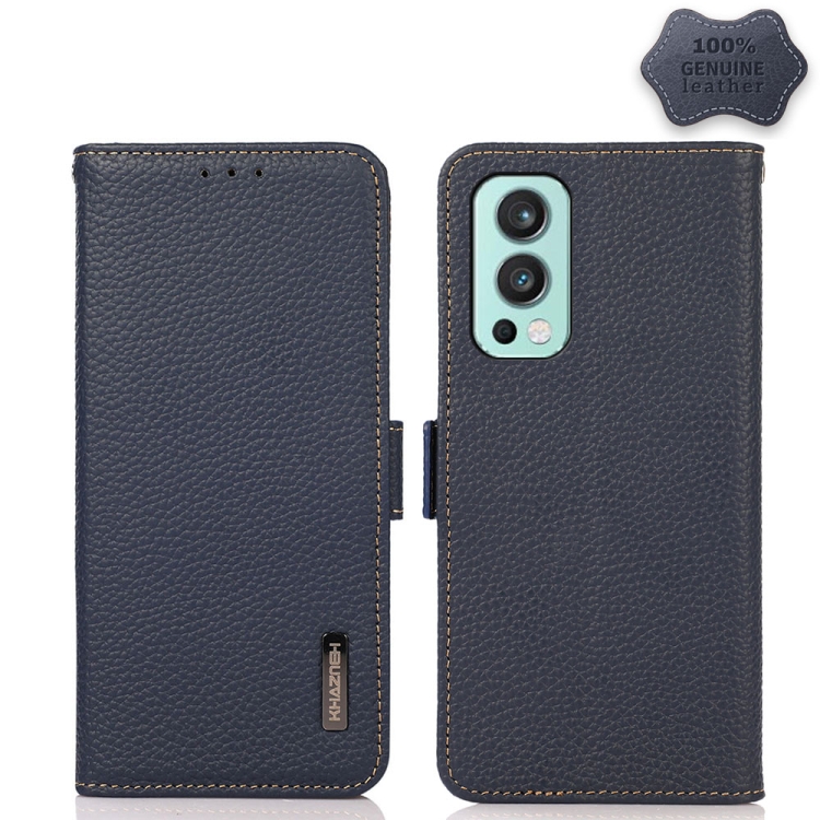 สำหรับ OnePlus Nord 2 5 กรัม Khazneh ด้านข้างแม่เหล็กลิ้นจี่หนังแท้กรณี ...