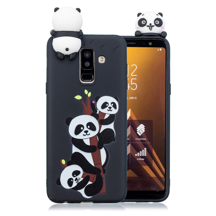 For Galaxy A6 (2018) Shockproof Cartoon TPU Protective Case(Three Pandas)