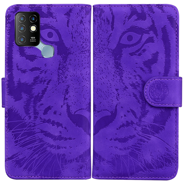 For Infinix Hot 20i Tiger Embossing Pattern Leather Phone Case(Purple)