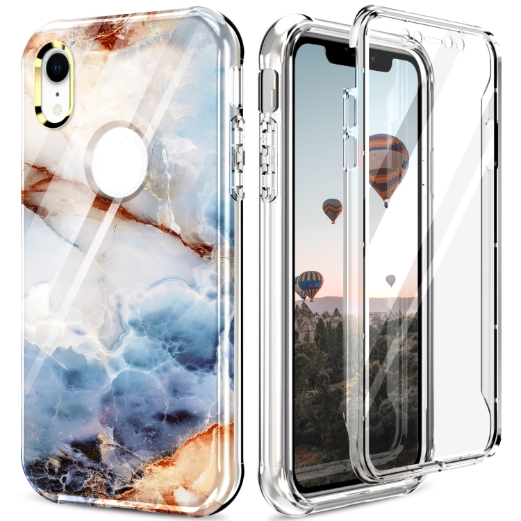 สำหรับ iPhone XR 360 เคสโทรศัพท์แบบเต็มรูปแบบ (Marble L07)