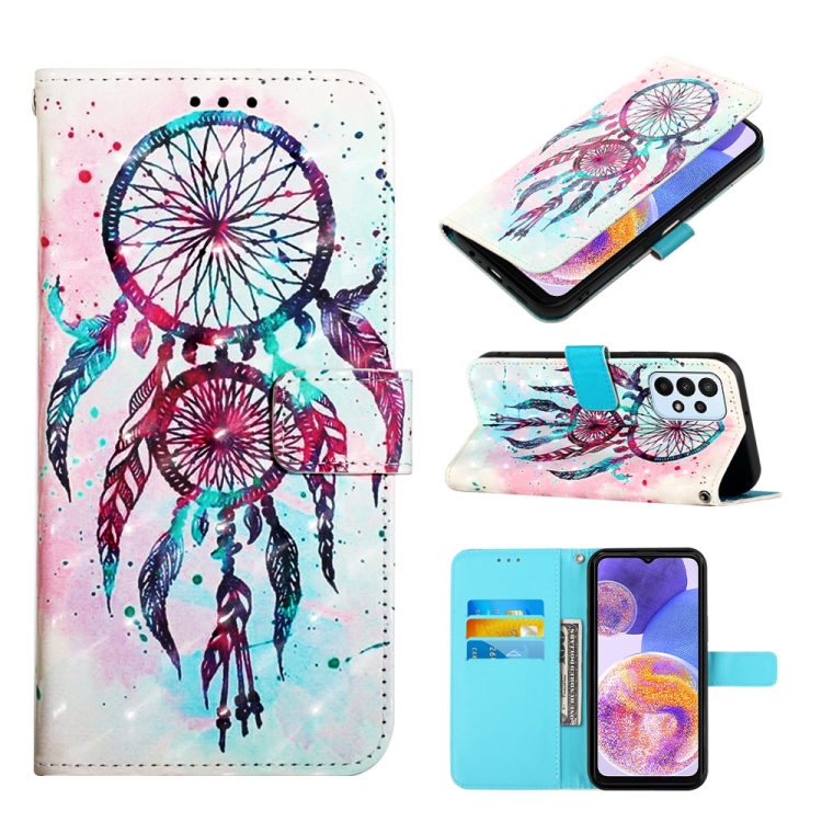 สำหรับ Samsung Galaxy A23/F23 3D การทาสีเคสหนังพลิกแนวนอน (Color Drop ...