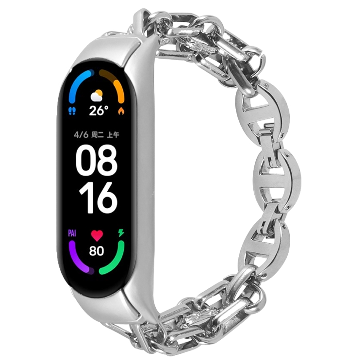 For Xiaomi Mi Band 4 / 3 Metal Chain Stainless Steel Watch Band(Rose Gold)