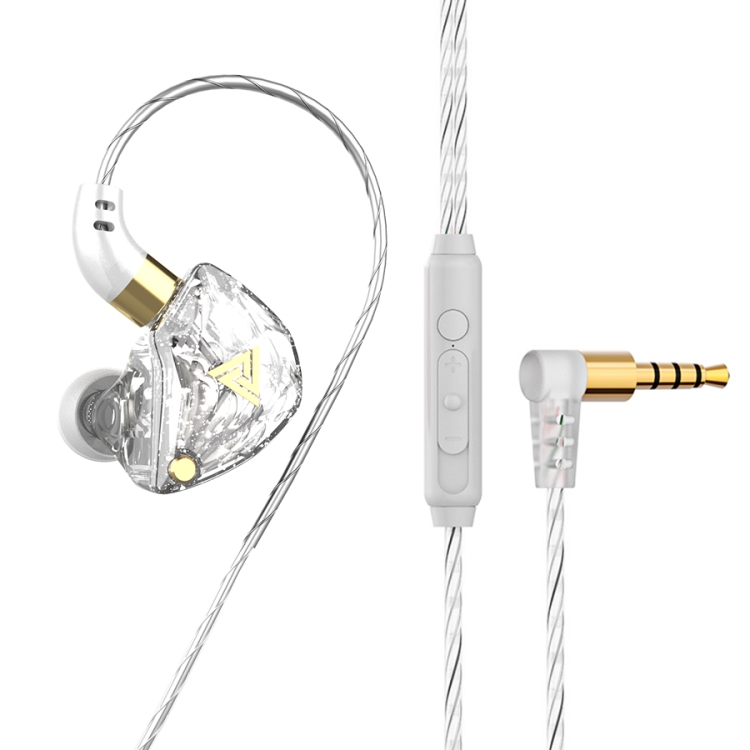 QKZ SK8 3.5mm Sports In-ear Dynamic HIFI Monitor Earphone with Mic(White)