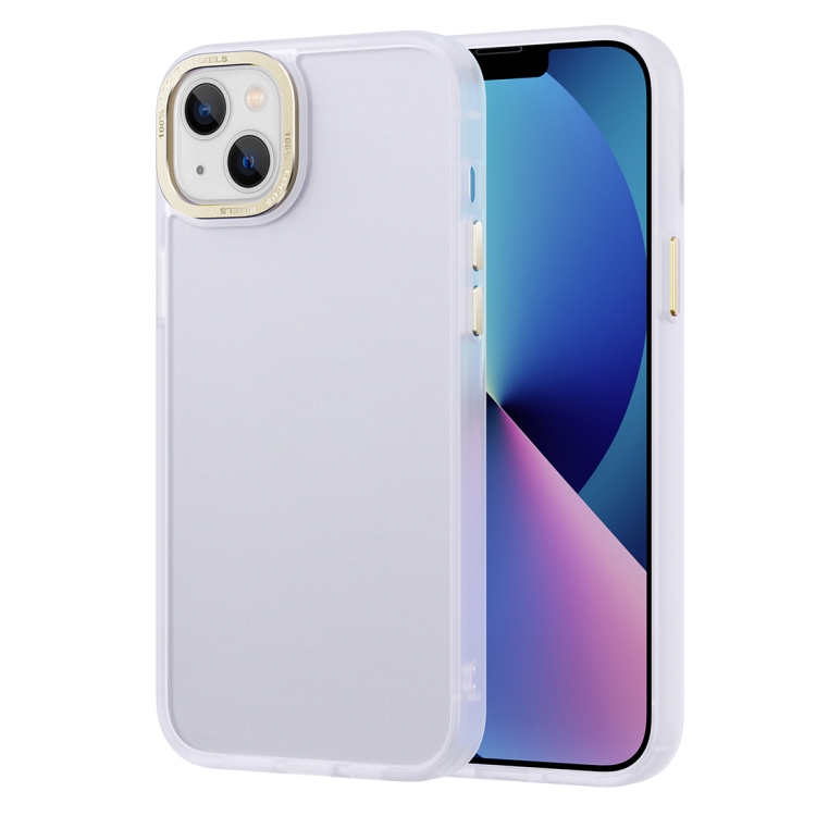 สำหรับ iPhone 14 Plus Gold Version Frosted Back กันกระแทกเคสโทรศัพท์ ...