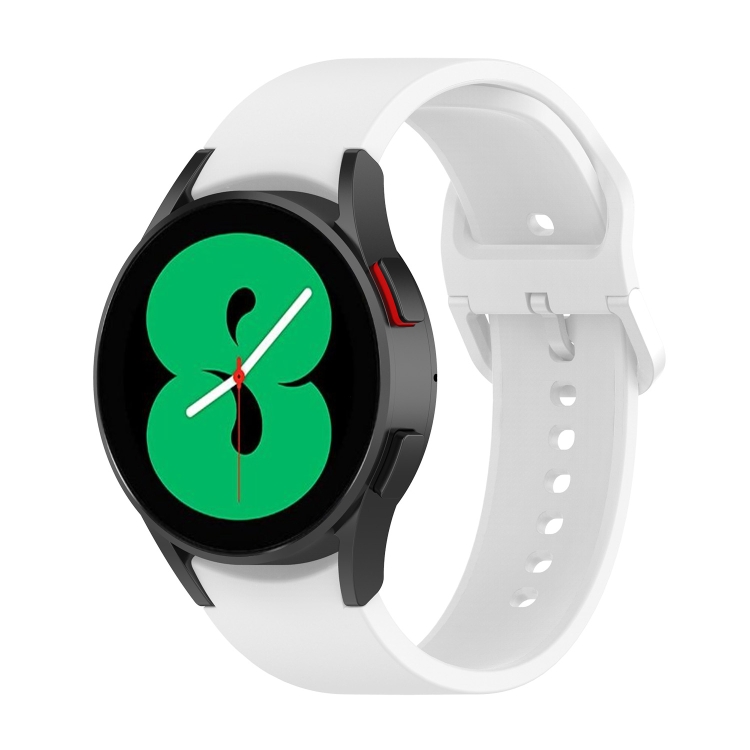 Samsung Galaxy Watch 5 44mm 공식 실리콘 시계 밴드용, 크기: L(흰색)