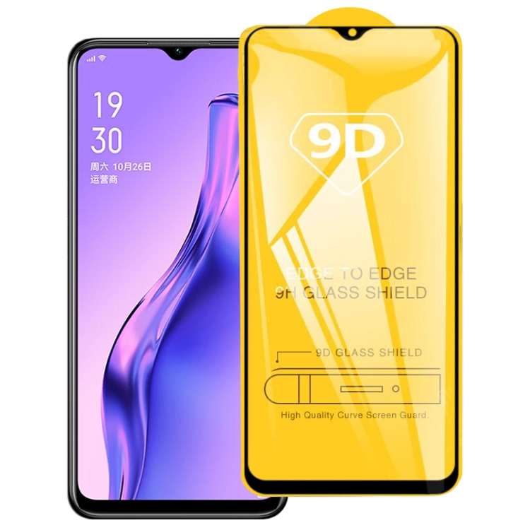 OPPO A8 9D 풀 접착제 전체 화면 강화 유리 필름