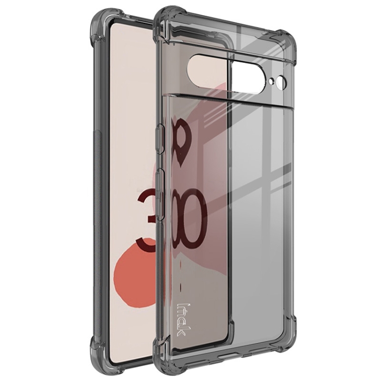 Google Pixel 7 Pro imak 충격 방지 에어백 TPU 전화 케이스(투명 검정)