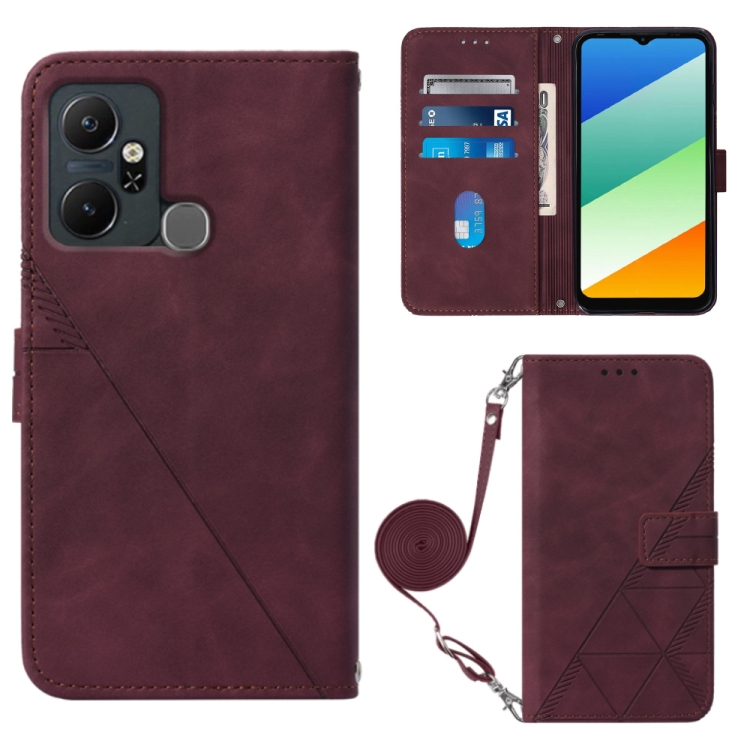 สำหรับ Infinix Smart 6 Plus X6823 Crossbody 3D เคสโทรศัพท์หนังพลิกนูน ...