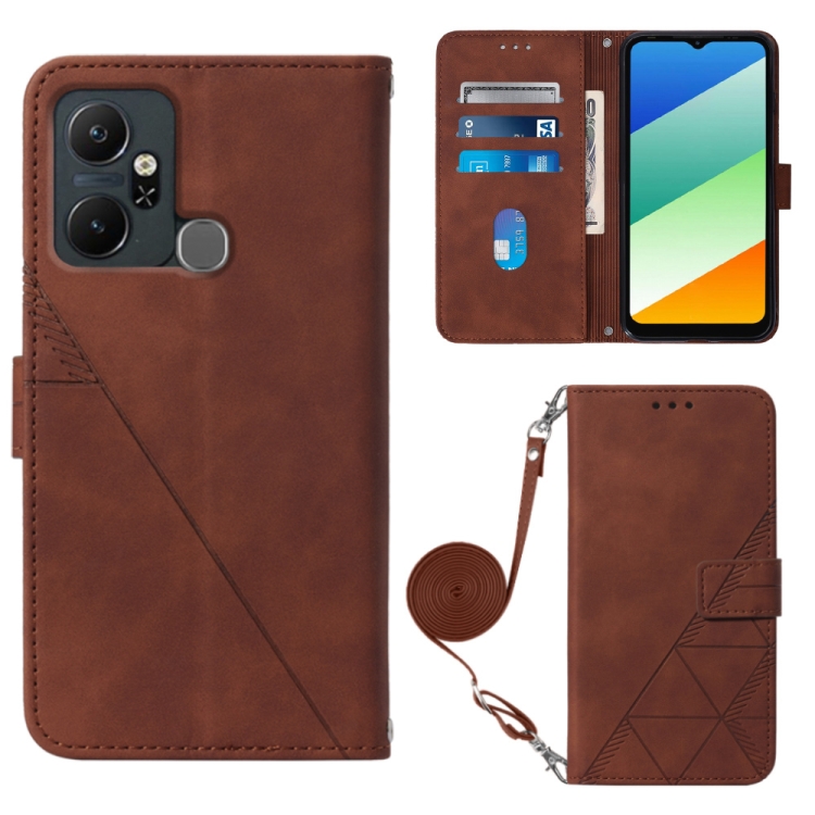 สำหรับ Infinix Smart 6 Plus X6823 Crossbody 3D เคสโทรศัพท์หนังพลิกนูน ...