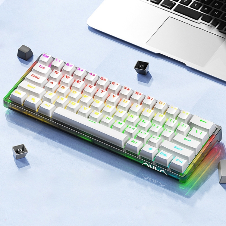 AULA F3261 Wireless Bluetooth Three-mode Mechanical Keyboard(White)
