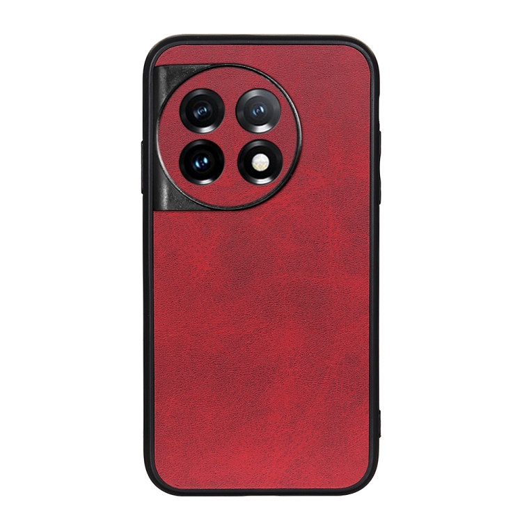 สำหรับ Oneplus Ace 2 11r เคสโทรศัพท์ Pu เนื้อลูกวัวสองสีที่แม่นยำ สีแดง