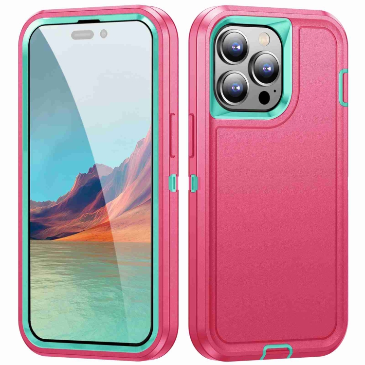 For iPhone 12 / 12 Pro Life Waterproof Rugged Phone Case(Pink + Blue)