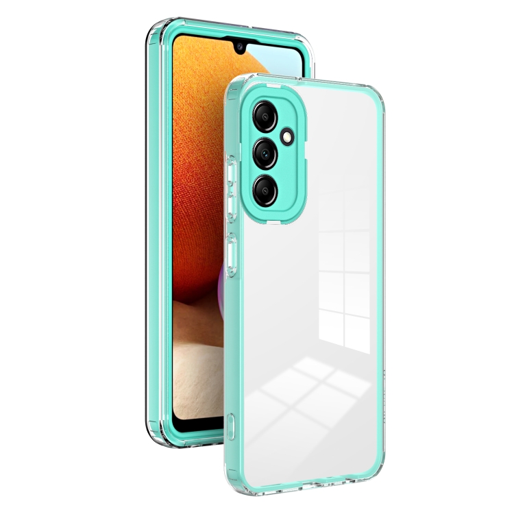 Capa para celular Samsung Galaxy A24 4G 3 em 1 TPU transparente colorido com moldura para PC ...