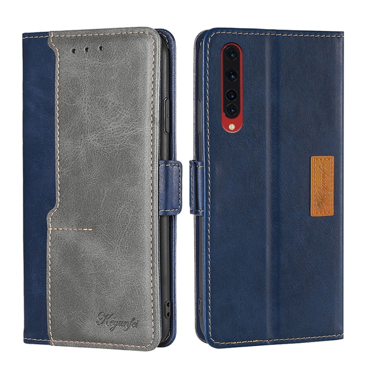 For Rakuten Big S Contrast Color Side Buckle Leather Phone Case(Blue ...