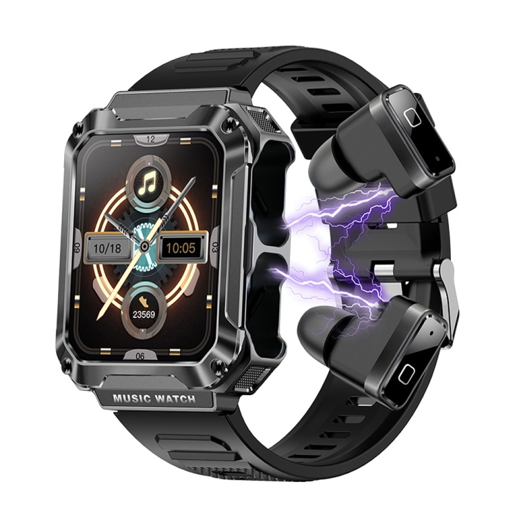 OVISEN T93 1.96인치 IPS 스크린 2 in 1 블루투스 헤드셋 스마트 워치, 혈중 산소 모니터링/블루투스 음악 지원 ...