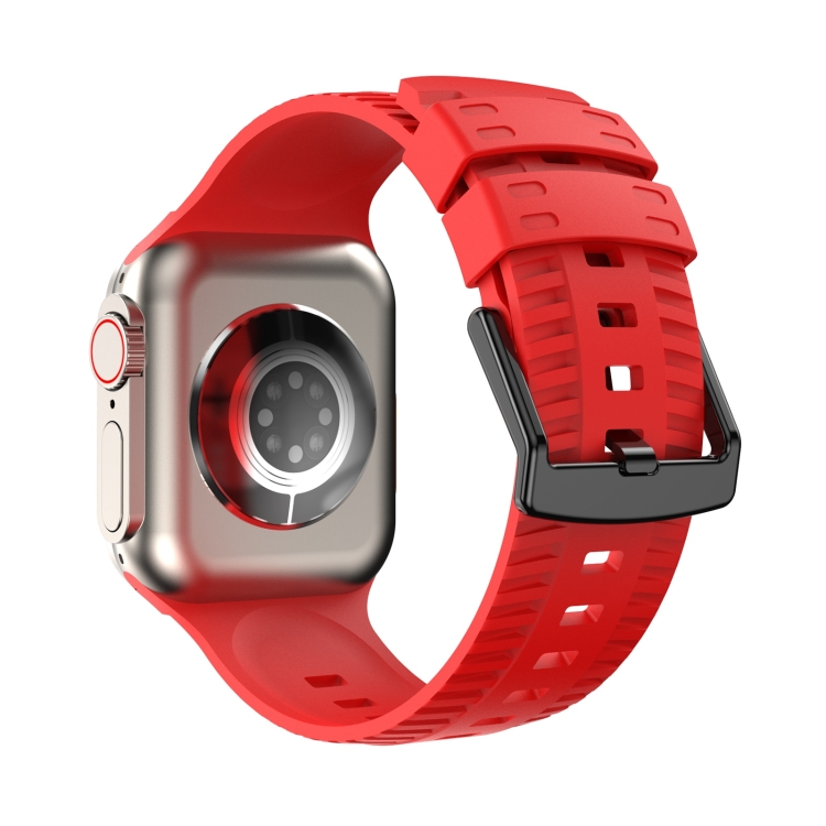 Silicone Band Apple Watch Series Red Strap Tire Texture Silicone Watch ...