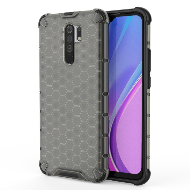 สำหรับ Xiaomi Redmi 9 เคสกันกระแทกรังผึ้ง PC + TPU (สีดำ)
