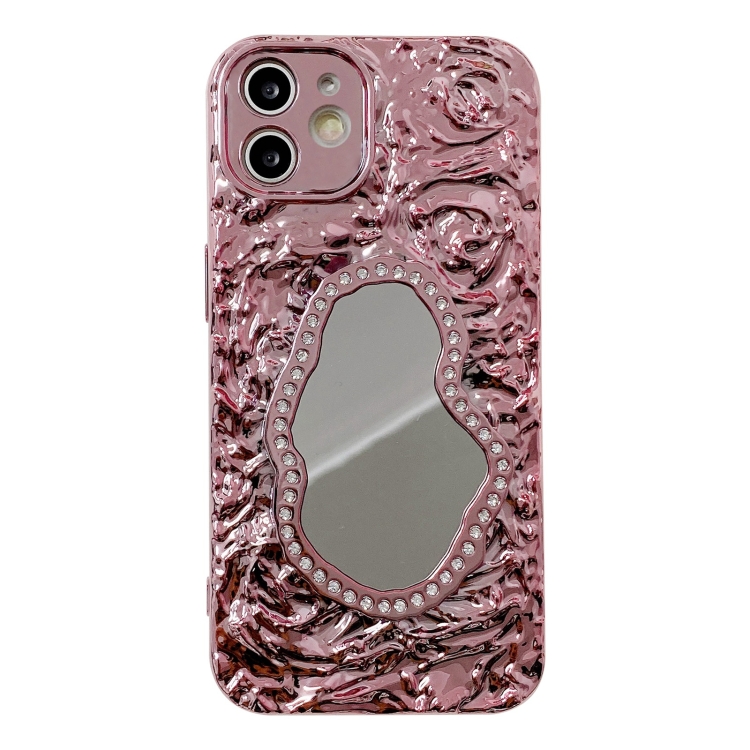สำหรับ iPhone 11 Rose Texture Mirror เคสโทรศัพท์ TPU (Rose Gold)