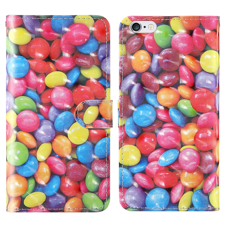 아이폰 6 플러스 6s 플러스 3d 페인팅 컬러 드로잉 패턴 수평 플립 Tpu Pu 가죽 케이스 홀더 및 카드 슬롯 및 지갑 및 끈 포함 컬러 슈가