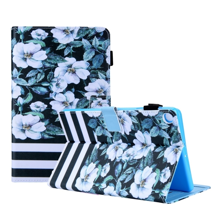 สำหรับ Samsung Galaxy Tab A9 เคสแท็บเล็ตหนังวาดรูปสี Pear Blossom