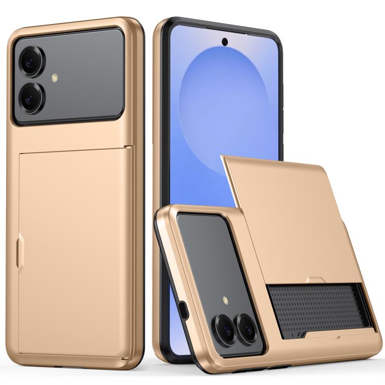 For Samsung Galaxy S26+ 5G Shockproof Armor Phone Case with Card Slot(Gold)