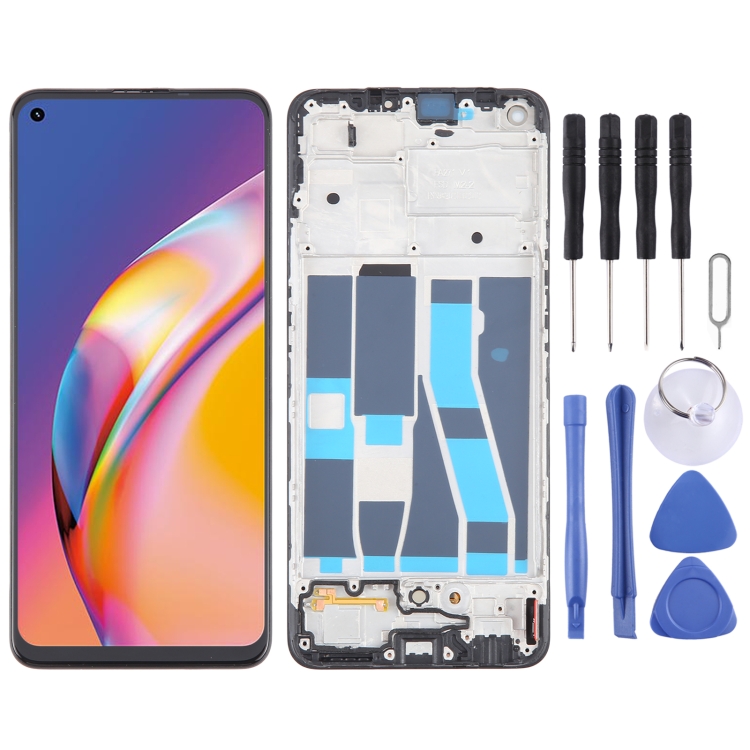 OPPO A94 4G オリジナル AMOLED 液晶画面デジタイザ完全アセンブリとフレーム