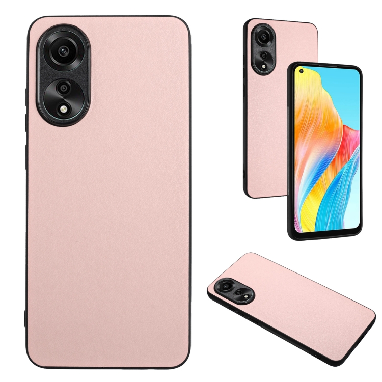 OPPO A78 4G 글로벌 R20용 가죽 패턴 휴대폰 싱글 케이스(핑크)