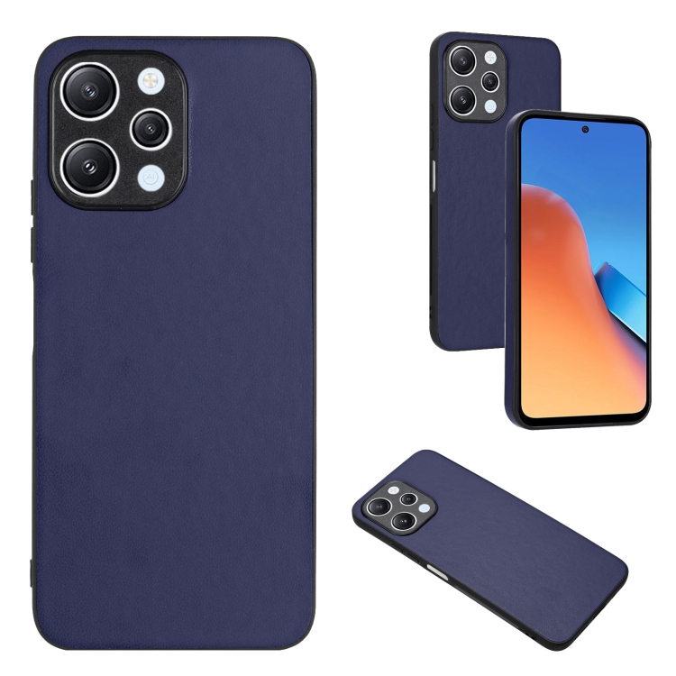 Xiaomi Redmi 12 4G 글로벌 R20 가죽 패턴 휴대폰 싱글 케이스(블루)