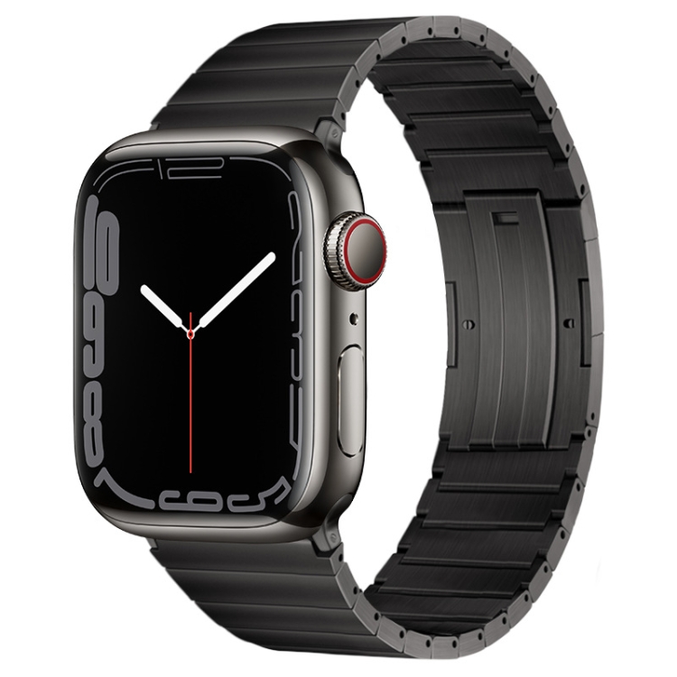 Apple Watch Series 8 45mm PG60 싱글 비드 대나무 조인트 티타늄 메탈 시계 밴드(흑연 블랙)