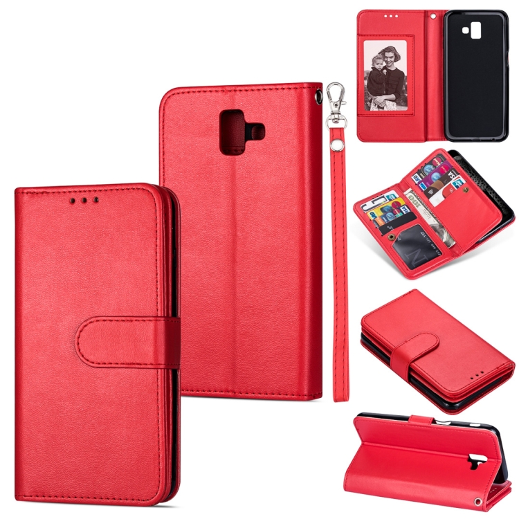 For Samsung Galaxy J6+ Ultra-thin 9 Card Horizontal Flip Leather Case ...