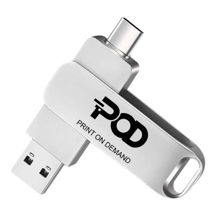 USB2.0 / Type-C Metal Rotating USB Flash Drive Print On Your Demand ...