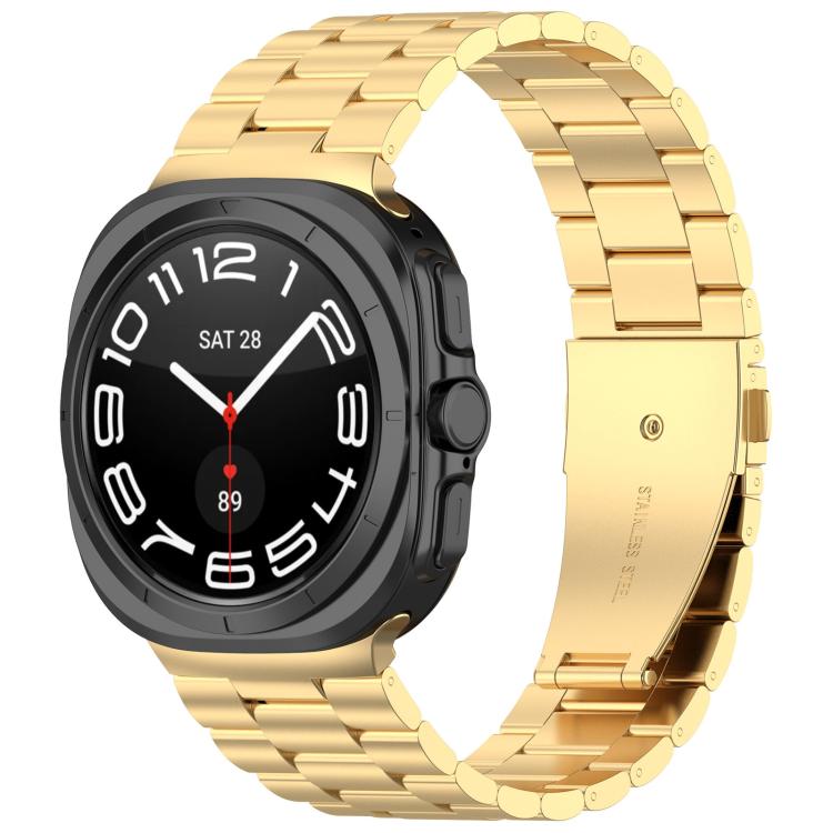 For Samsung Galaxy Fit3 xDfind Three Beads Metal Watch Band(Gold)
