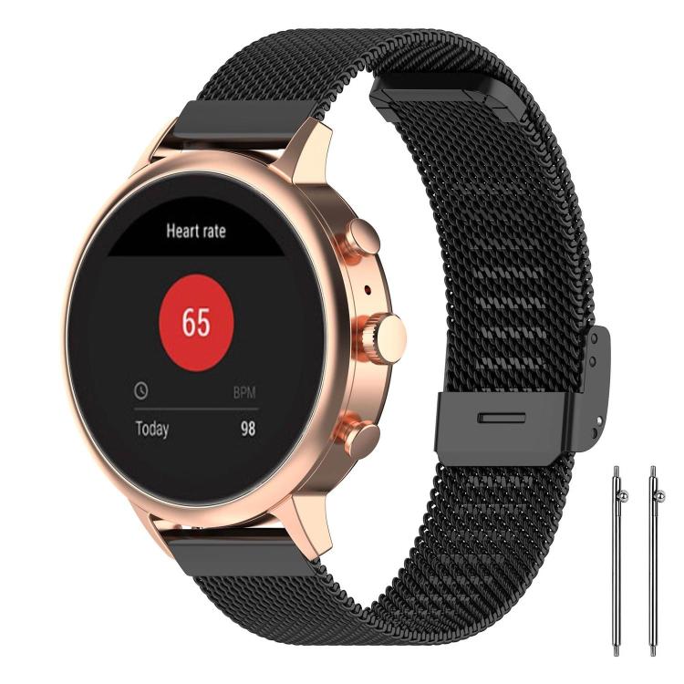 12mm xDfind Buckle Metal Mesh Watch Band(Black)