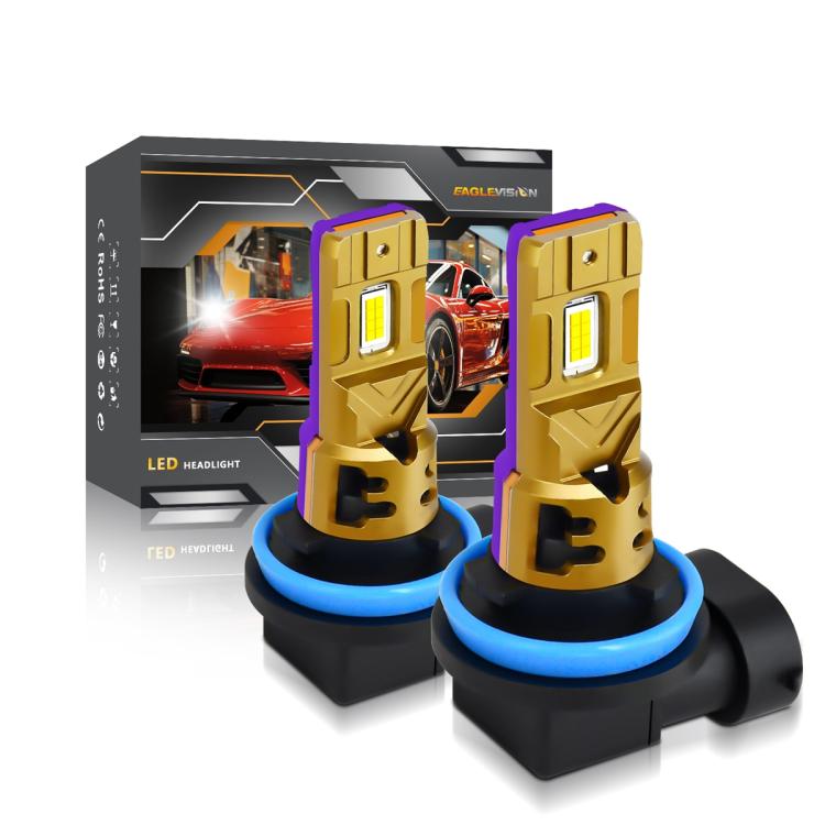 H7 2pcs/Pack 35W 3000LM 6500K IP68 Waterproof Car LED Headlight Bulb(Gold)