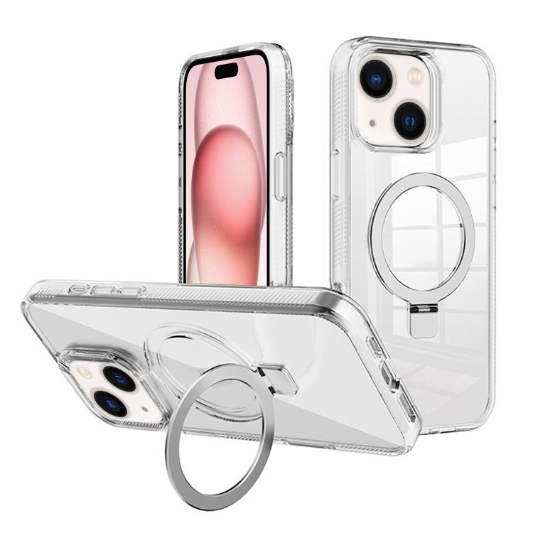 For iPhone 15 Kalebol MagSafe Holder Simple Clear TPU Phone Case ...