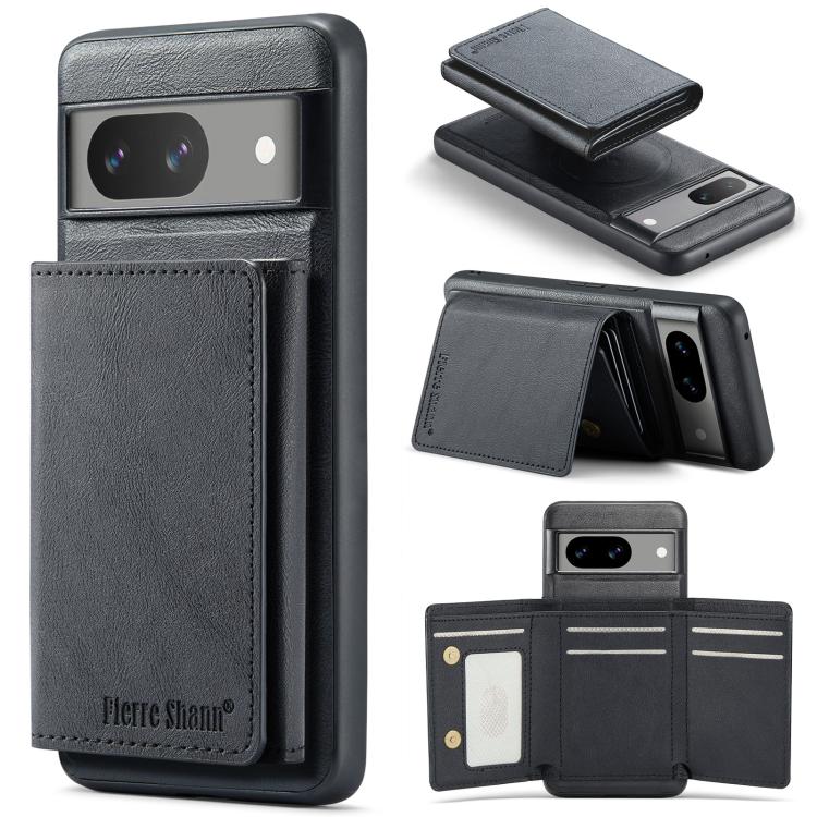 For Google Pixel 7a Fierre Shann 2 in 1 Holder RFID Card Slot Wallet ...