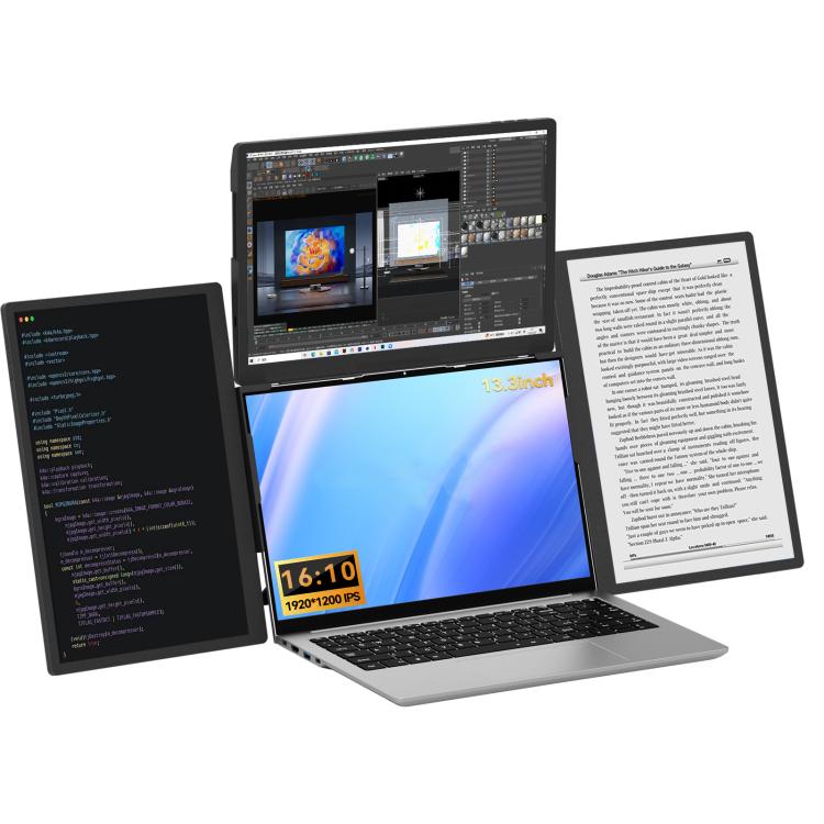 Arie 13 13.3 inch Expanded Display Triple Portable Monitor, Plug Type ...