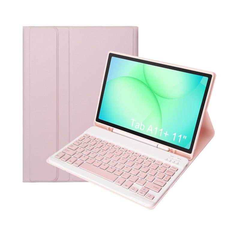 For Samsung Galaxy Tab A11+ Candy Color TPU Bluetooth Keyboard Leather ...