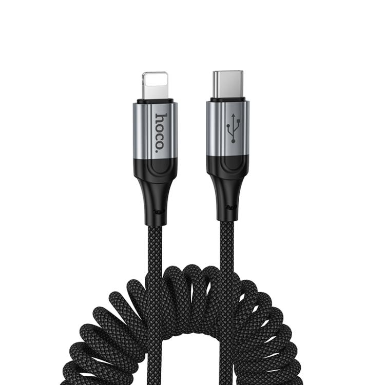 hoco X121 Nuevo Charging USB-A to Micro Spring Braided Data Cable(Black)
