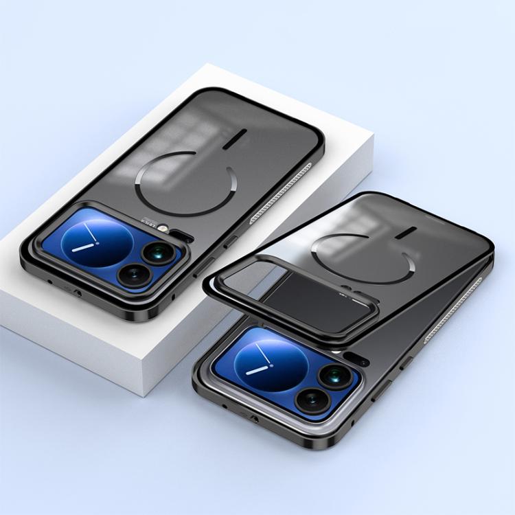 For Xiaomi 17 Pro Single-sided Snap Buckle Metal Frame Frosted MagSafe ...