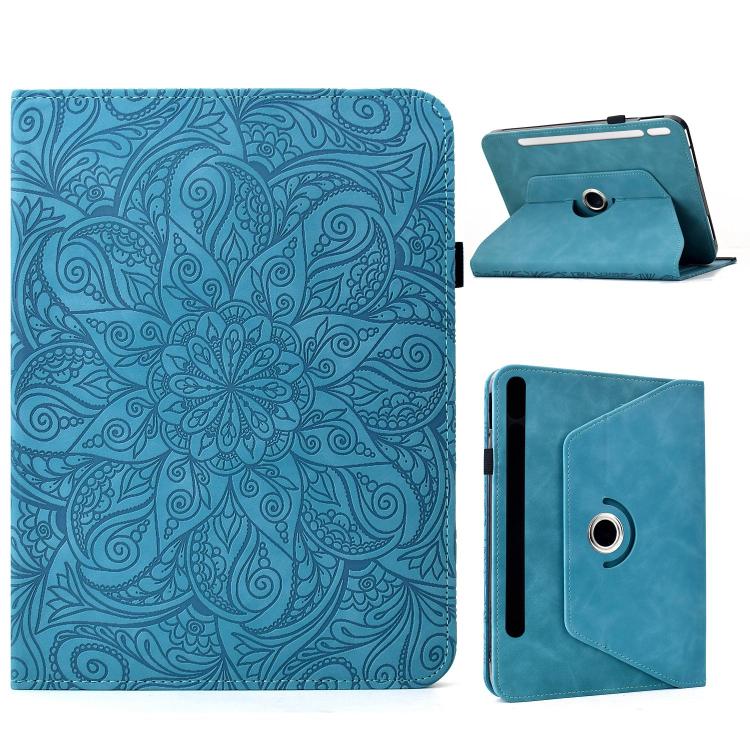 For Samsung Galaxy Tab S10 FE / S9 Rotatable Mandala Embossed Smart ...