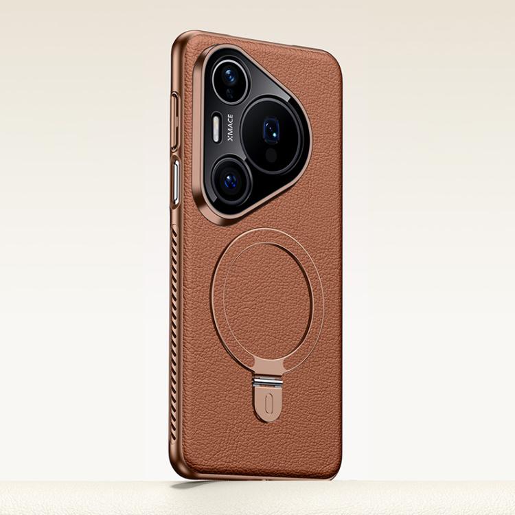 For Huawei Mate 80 Pro Max Electroplated PC Cooling Leather Holder ...